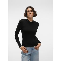Véro Moda VERO MODA Rundhalspullover »VMFLOUNCY LS HIGHNECK PULLOVER GA« Black Detail:W. BIRCH XL XL Strickpullover von Vero Moda