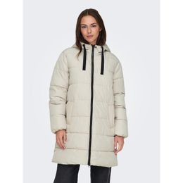 Only Steppmantel »ONLCLAIR PUFFER HOOD COAT OTW CC« Pumice Stone S (36) S (36) Glänzender Puffermantel von Only