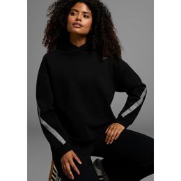 FAYN SPORTS Kapuzensweatshirt Weiches oversized Sweatshirt mit Reflektorstreifen und Kapuze. schwarz 40/42 40/42 Sweatshirt mit Kapuze von FAYN SPORTS