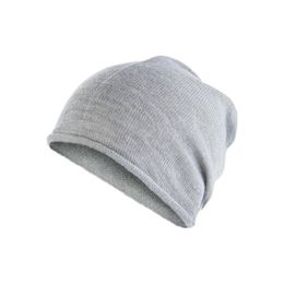 Laura Scott Beanie aus weichem Feinstrick, mit modischem Rollrand - NEW hellgrau melange