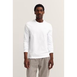 Bugatti Longsweatshirt »Rundhals« im Modern Fit aus Baumwolle 10-weiß XXL XXL Modern Fit für bequeme, moderne Passform