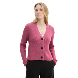 Tom Tailor Strickjacke mit Knopfleiste pink velvet melange L (40) L (40) Jacke von Tom Tailor