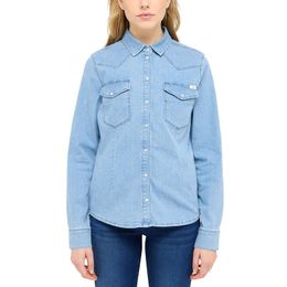 Mustang Hemdbluse »Damen Style Cody Denim Shirt« Blau 400 38 38 Lässiger Schnitt