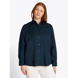 Tommy Hilfiger Curve Hemdbluse »CRV ESS POPLIN REGULAR SHIRT« in Großen Größen, Popeline Qualität, Logostickerei Dark Night Navy 54 54 Bluse von...