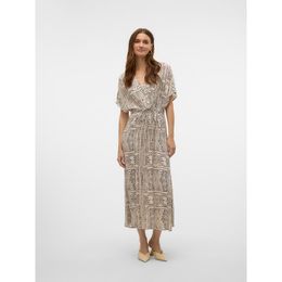 Véro Moda VERO MODA Maxikleid »VMMENNY SS 7/8 KAFTAN WVN GA« Sommerkleid Oatmeal AOP:Tenna XL - N-Gr N-Gr XL Langes Kleid von Vero Moda