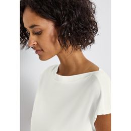 Street One T-Shirt U-Boot Shirt mit Rippdetail off white 38 38 Shirt für Damen von Street One