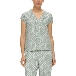 s.Oliver BLACK LABEL Kurzarmbluse mit Allover-Print green 44 44 Kurze Bluse von s.Oliver BLACK LABEL