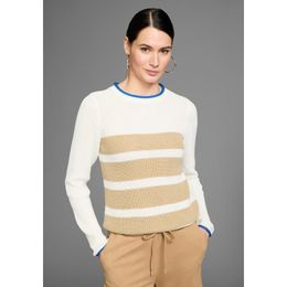 HECHTER PARIS Damen HECHTER PARIS Streifenpullover mit Kontrastkante beige 36/38