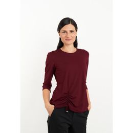 Seidel Moden Damen 3/4-Arm-Shirt mit Raff-Detail vorne - MADE IN GERMANY rot 42