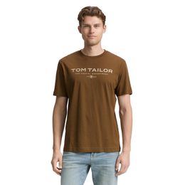 Tom Tailor T-Shirt Sommershirt mit Frontprint dark palm M M Rundhalsshirt von Tom Tailor