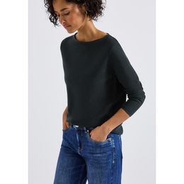 Street One Strickpullover mit U-Boot-Ausschnitt juniper green 44 44 Strukturpullover von Street One f&uuml;r Damen