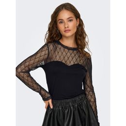 Only Spitzenshirt »ONLSALINA L/S LACE MIX TOP JRS« Black XS XS Feminines Shirt von Only
