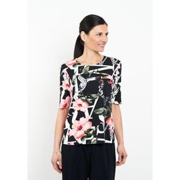 Seidel Moden T-Shirt Sommershirt mit floralem Muster - MADE IN GERMANY schwarz 52 52 Sommerliches Shirt von Seidel Moden