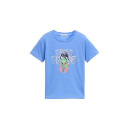 Tom Tailor T-Shirt mit Druck und Wendepailletten soft mid blue 92/98 92/98 T-Shirt von Tom Tailor