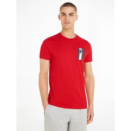 Tommy Hilfiger T-Shirt »H EMBLEM TEE« mit gedrucktem Logo Fierce Red S S T-Shirt von Tommy Hilfiger Menswear