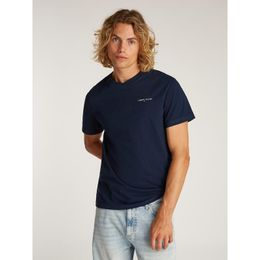 Tommy Jeans T-Shirt &raquo;TJM SLIM LINEAR CHEST SS TEE EXT&laquo; mit Logodruck Dark Night Navy XL XL Basic T-Shirt von Tommy Jeans