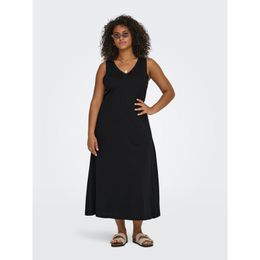 Only CARMAKOMA Shirtkleid »CARMAY LIFE S/L CALF V-NECK DRESS JRS« Sommerkleid Black L - N-Gr N-Gr L Ärmelloses Kleid von Only CARMAKOMA