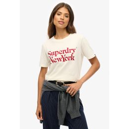 Superdry Print-Shirt »BRAND MARK RELAXED TEE« Chalk White M M Bedrucktes Shirt von Superdry