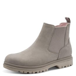 Tamaris Chelseaboots, Blockabsatz, Basicboots, Stiefelette mit dezenten Ziern&auml;hten hellgrau 37 37 Schicke Stiefelette mit Rei&szlig;verschluss f&uuml;r den...