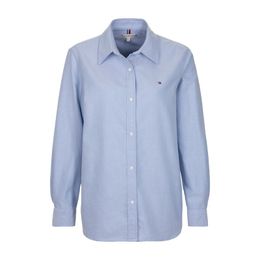 Tommy Hilfiger Hemdbluse »OXFORD RELAXED FIT SHIRT mit Hemdblusenkragen und Stickerei« mit Streifen Mid Blue 34 34 Klassische Hemdbluse von TOMMY...