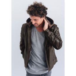 Mauritius Lederjacke »Rylo LAKEV« mit Kapuze dark brown XS