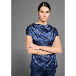 HECHTER PARIS Damen HECHTER PARIS Shirtbluse mit Wasserfallausschnitt und Satinfront bunt 44