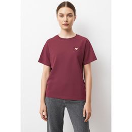 Jacqueline de Yong JDY Kurzarmshirt &raquo;PISA S/S PRINT TOP JRS NOOS&laquo; mit Herz Stickerei Cabernet Detail:GOLD HEART S S T-Shirt von JDY