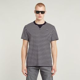 G-Star Raw G-STAR T-Shirt &raquo;Nifous Stripe&laquo; mit geripptem Einsatz vorne dk black/grey alloy stripe S S T-Shirt von G-STAR