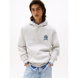 Tommy Jeans Hoodie &raquo;TJM WASHED CREST PLAY&laquo;, regular fit, Sweatshirt, R&uuml;ckenprint Lt Grey Htr S S Kapuzensweatshirt von Tommy Hilfiger