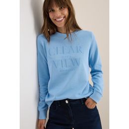 Cecil Damen Sweatshirt, mit Wording Artwork blau XXL (46)