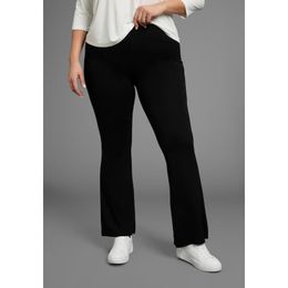 Laura Scott Curve Damen Laura Scott CURVE Bootcuthose aus bequemen Jersey im Jeggings-Look - GROSSE GR&Ouml;SSE schwarz 22, K + L Gr