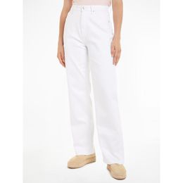 Tommy Hilfiger Straight-Jeans »RELAXED STRAIGHT HW PAM« mit Logo-Badge Optic white 27 - Länge 32 Länge 32 27 Relaxed Straight-fit Jeans von Tommy...