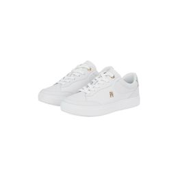 Tommy Hilfiger Plateausneaker »ESSENTIAL CHIC COURT SNEAKER«, Freizeitschuh, Schnürschuh, Halbschuh mit TH-Schmuckelement weiß-hellblau 38 38...