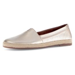 Gabor Slipper, Schlupfschuh, Bequemschuh, Flats mit jutebezogenem Plateau goldfarben 37 37 Slipper mit Best Fitting Ausstattung