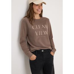 Cecil Damen Sweatshirt, mit Wording Artwork beige L (42)
