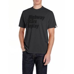 Replay T-Shirt mit Front-Print blackboard M M T-Shirt von Replay
