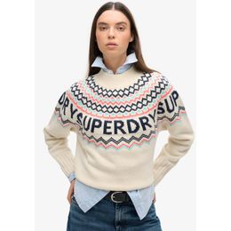 Superdry Strickpullover »BRANDED JUMPER« Island Ecru Multi XL XL Modischer Pullover von Superdry