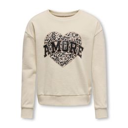 KIDS Only Sweatshirt »KOGRUNA L/S O-NECK BOX CS SWT NOOS« Birch 122/128 122/128 Sweater von KIDS Only für Mädchen