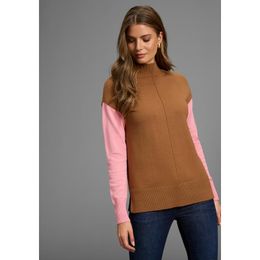 HECHTER PARIS Damen HECHTER PARIS Rollkragenpullover mit Kontrastarm - NEUE KOLLEKTION braun 34