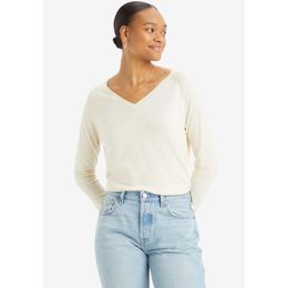 Levi's LEVI'S Longpullover »PETAL VNECK SWEATER« mit Rippbündchen WHITE SWAN L (40) L (40) Pullover PETAL VNECK SWEATER von Levi's