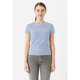 Jacqueline de Yong JDY Rundhalsshirt »SOLAR S/S O NECK TOP JRS NOOS« Kentucky Blue Stripes:CLOUD DANCER M M Kurzarm: Ideal für wärmere Tage oder als Layering-Basis