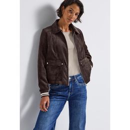 Street One Cordjacke »Short Corduroy« ohne Kapuze im College-Style deep roast brown 46 46 Kurze Jacke für Damen von Street One