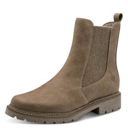Tamaris Chelseaboots, Businessschuh, Schlupfschuh, Stiefelette mit Stretcheinsätzen taupe 41 41 Klassische Stiefelette in veganer Verarbeitung