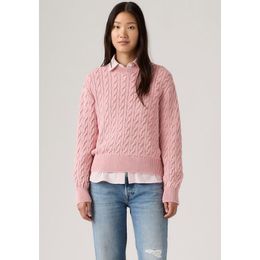 Levi's LEVI'S Rundhalspullover »BOYFRIEND CREW PU« Mit Zopfmuster GARMENT DYED PEACHSK M (38) M (38) Pullover von Levi's