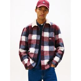 Tommy Jeans Karohemd »CHECK TEDDY OVERSHIRT« Overshirt Jacke Holzfäller kRegular fit mit Rundhalsausschnitt Dark Night Navy / Buffalo Check L -...