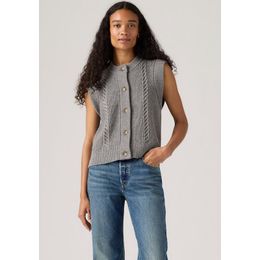 Levi's LEVI'S Strickweste »INES CABLE SWEATE« Materialmix mit Wollanteil MID HEATHER GRAY GRE M (38) M (38) Strickweste von Levi's