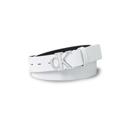 Calvin Klein Jeans Ledergürtel »Monogram Plaque Buckle 30MM« mit Logoschnalle Lily White