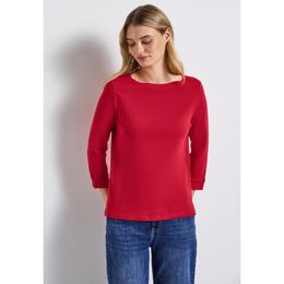 Street One T-Shirt 3/4-Arm Shirt mit U-Boot-Ausschnitt racing red 44 44 Basic Shirt f&uuml;r Damen von Street One