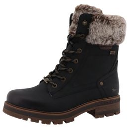 Mustang Shoes Winterstiefelette »Darleen« Winterboots mit Fellimitatkragen schwarz 42 42 Klassische Stiefelette mit Schnürung und Reißverschluss