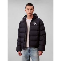Calvin Klein Jeans Steppjacke »LS NYLON MONOGRAM PUFFER JKT« ohne Kapuze Mit Rundhalsausschnitt, regular fit Dark Sapphire L L Steppjacke von...
